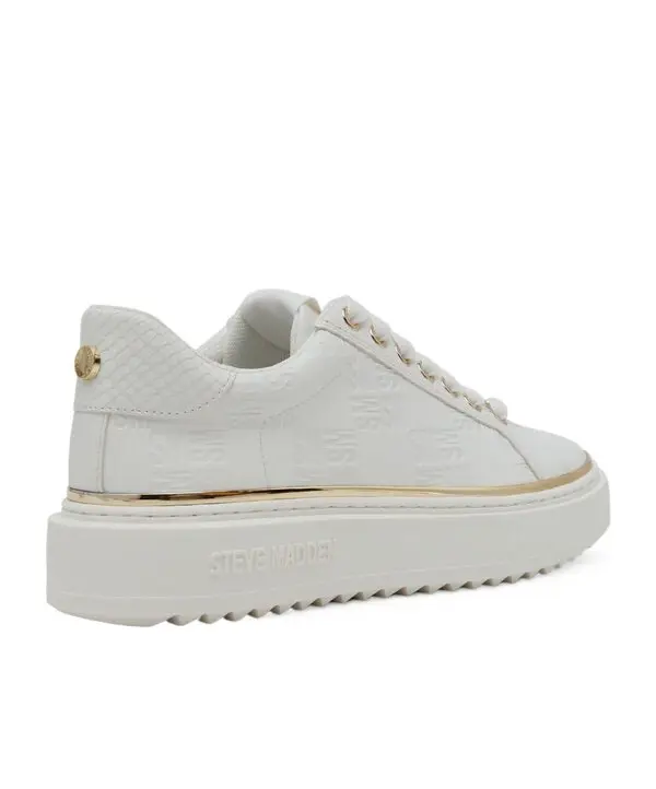 Steve Madden White Embossed Shoes
