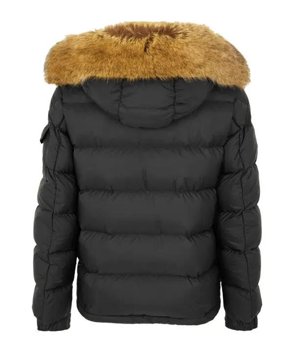 Moncler Cropped Quilted Down Puffer Jacket With Fur Hood