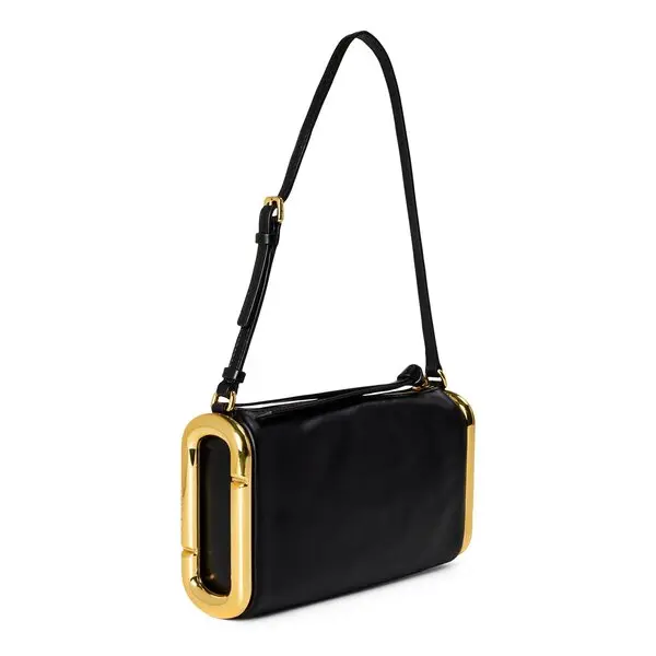 Marc Jacobs Gold Tone Trim Shoulder Bag - Black