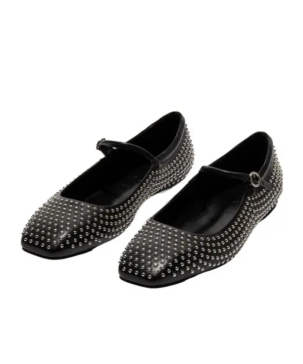 AeydĒ Studded Mary Jane Ballet Flats