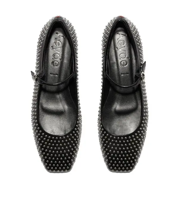 AeydĒ Studded Mary Jane Ballet Flats