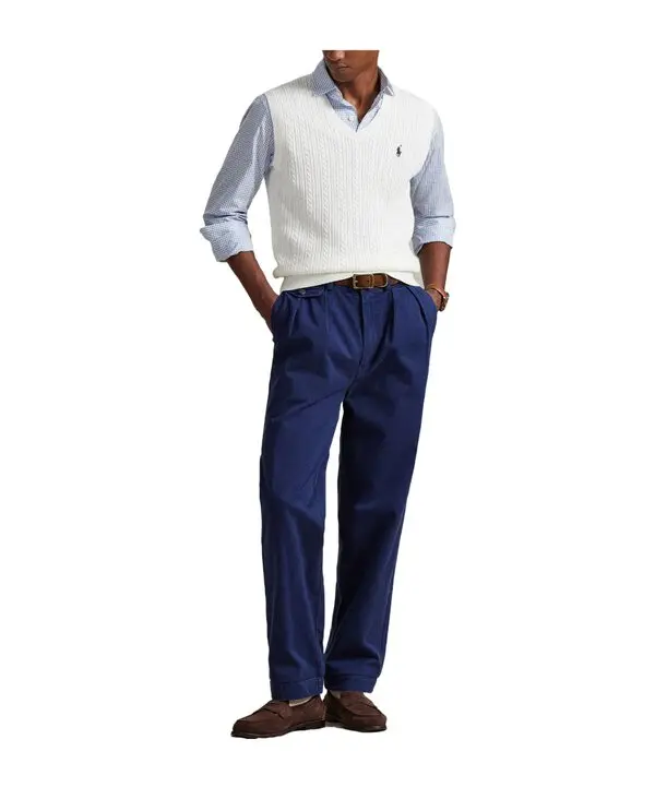 Polo Ralph Lauren Cable Knit Vest With Horse Emblem