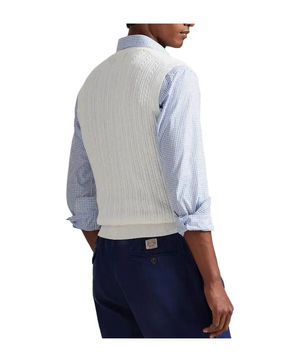 Polo Ralph Lauren Cable Knit Vest With Horse Emblem
