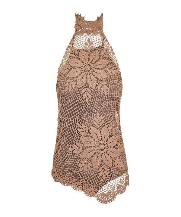 Magda Butrym Crochet Hollow-out Top - Nude