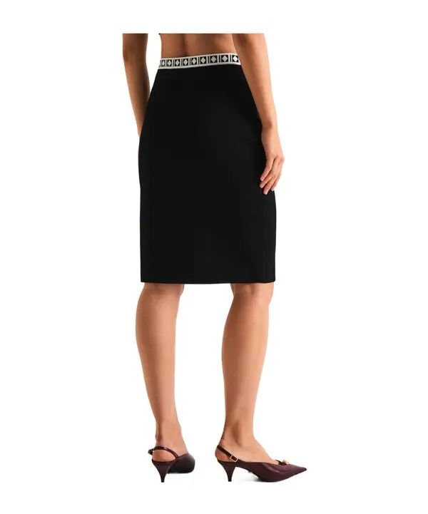 Versace Ribbed Knit Midi Pencil Skirt