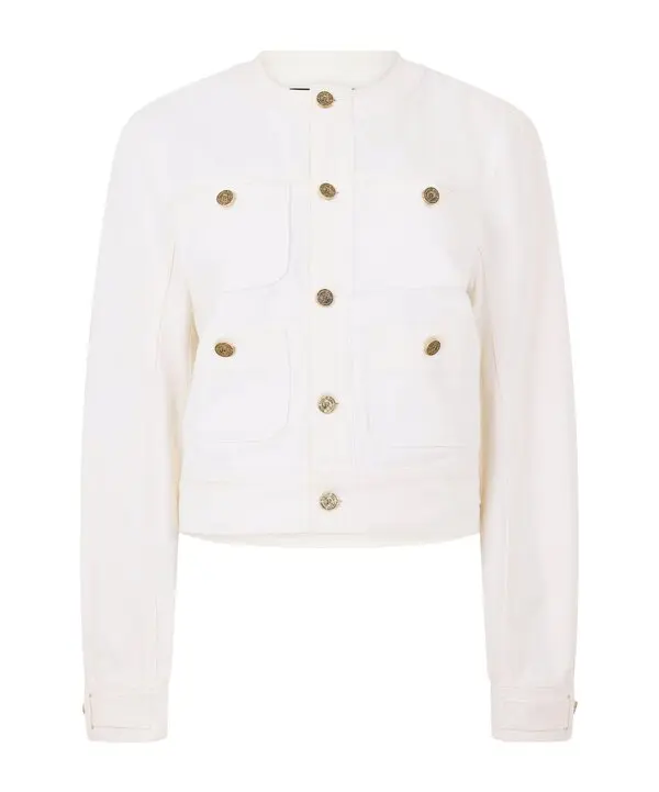 Balmain Solid-color Denim Jacket