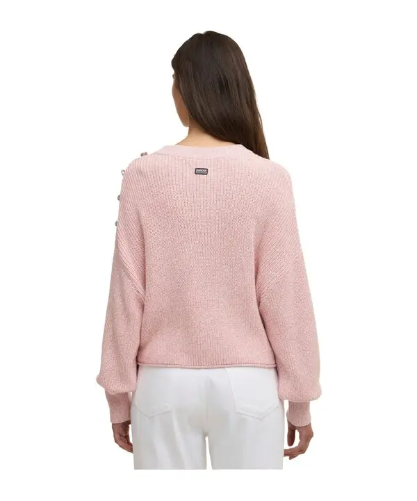 Barbour Pure Cotton Knit Sweater With Button Detailing