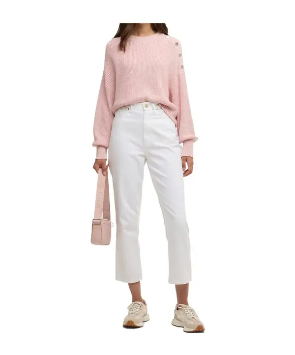 Barbour Pure Cotton Knit Sweater With Button Detailing