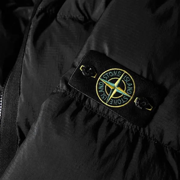 Stone Island Down Puffer Jacket With Stand Collar - Black