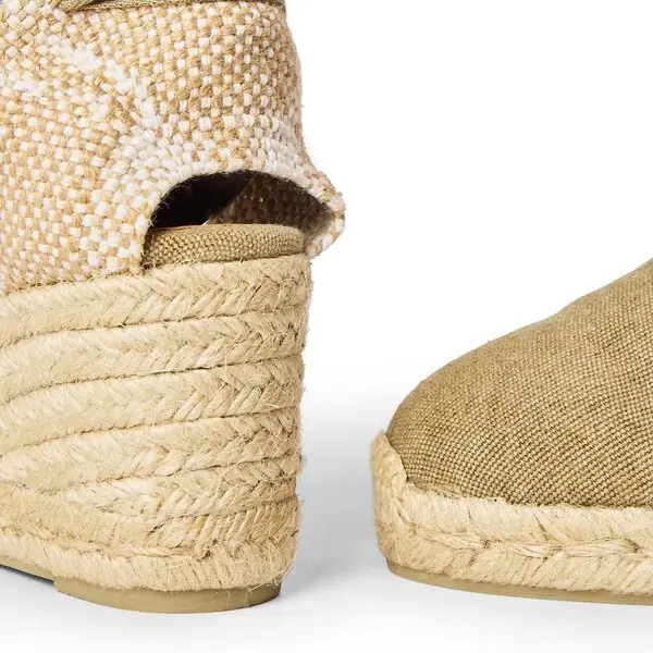 CastaÑer Textile Espadrille Wedge With Ankle Tie