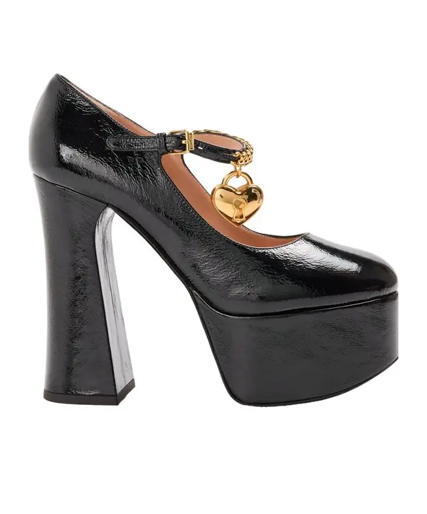 Moschino Platform Mary Jane Heels With Heart Charm