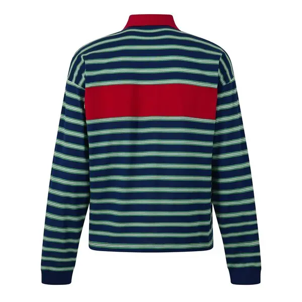 Versace Striped Long-sleeve Polo Shirt