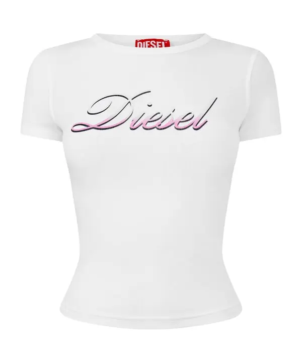 DIESEL® Cropped T-shirt With Defined Neckline