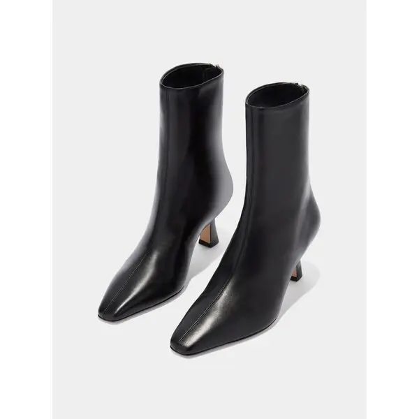 AeydĒ Solid Color Ankle Heeled Boots