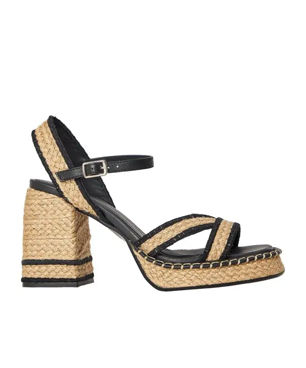 CastaÑer Woven Raffia Platform Block Heel Sandals
