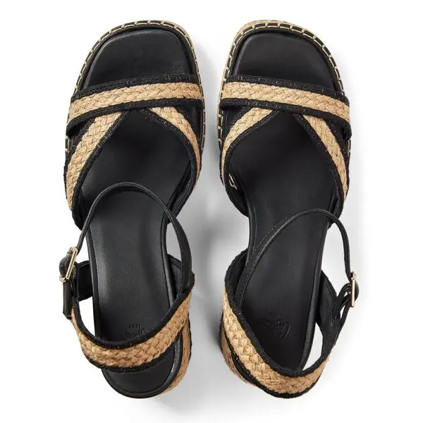 CastaÑer Woven Raffia Platform Block Heel Sandals