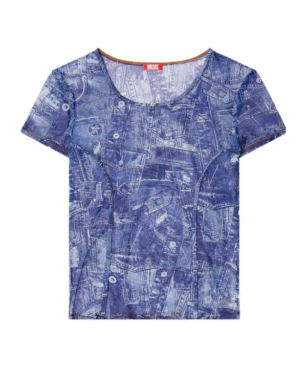 DIESEL® Fitted Cropped Short Sleeve Top