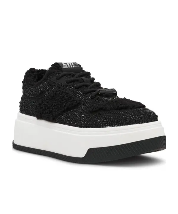 Steve Madden Embellished Fluffy Platform Sneakers