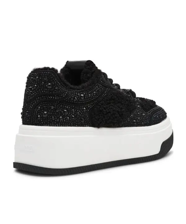Steve Madden Embellished Fluffy Platform Sneakers
