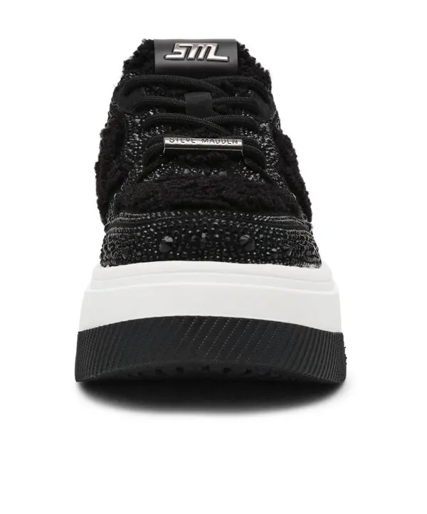 Steve Madden Embellished Fluffy Platform Sneakers