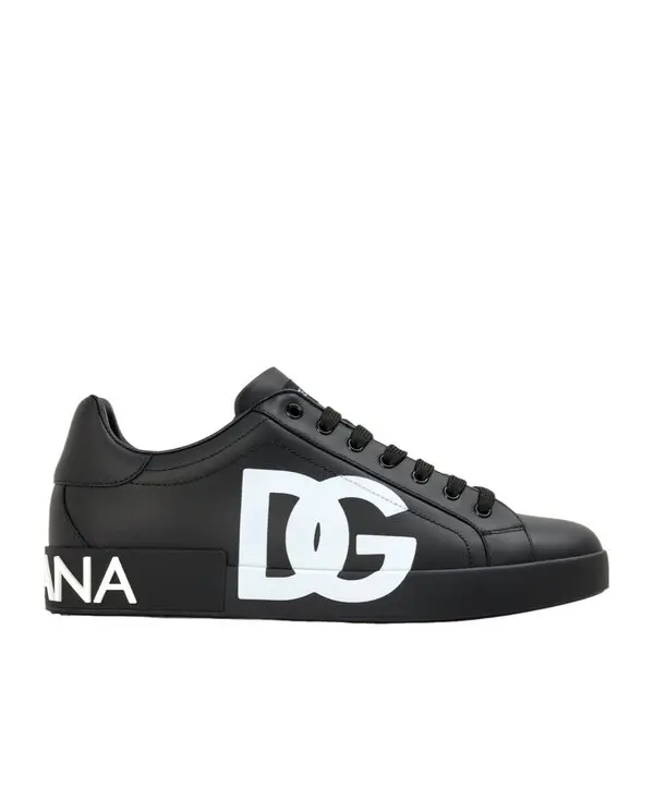 Dolce & Gabbana Printed Logo Sneakers - Black