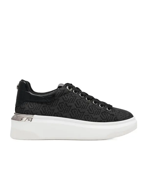Steve Madden Black Monogram Platform Sneakers