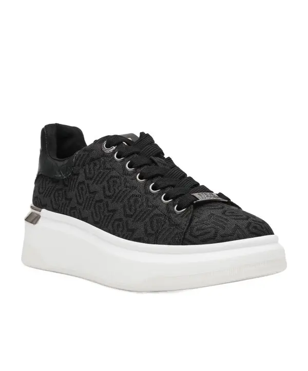 Steve Madden Black Monogram Platform Sneakers