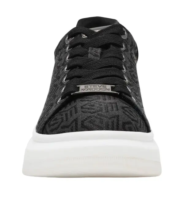Steve Madden Black Monogram Platform Sneakers