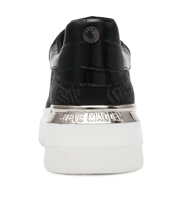 Steve Madden Black Monogram Platform Sneakers