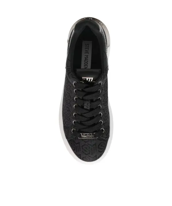 Steve Madden Black Monogram Platform Sneakers