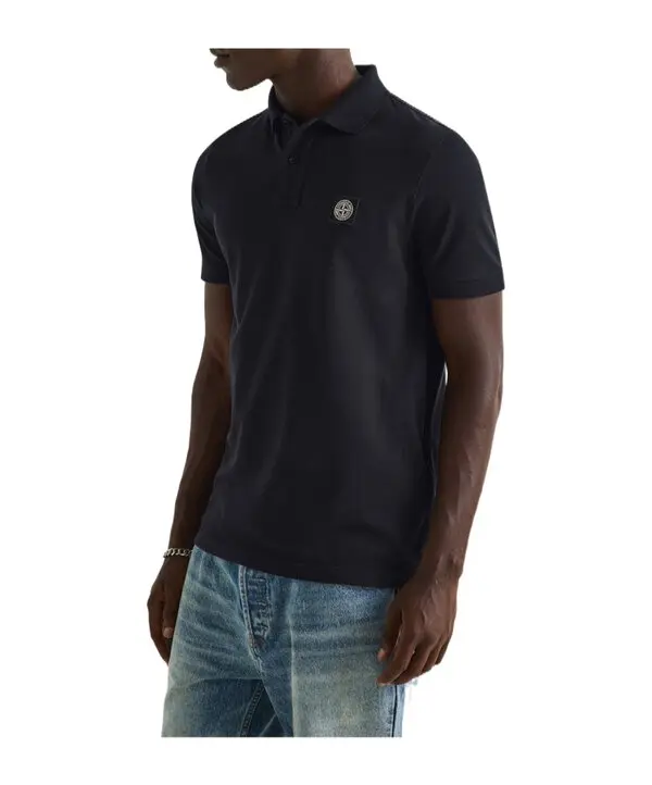 Stone Island Cotton Compass Logo Polo Shirt