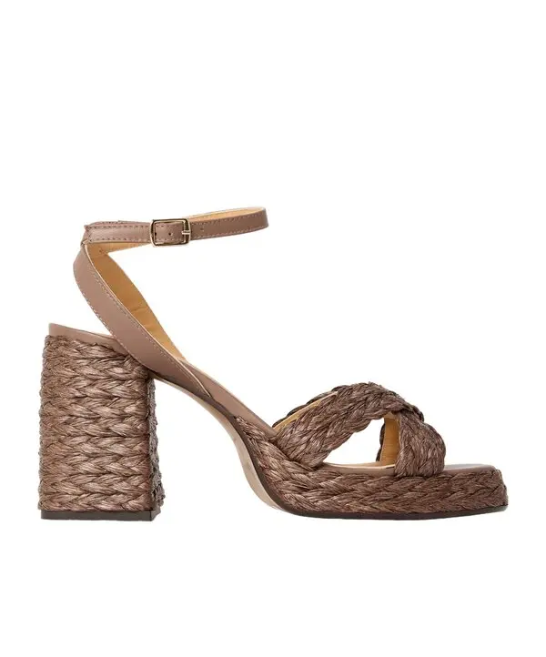 CastaÑer Woven Raffia Platform Block-heel Sandals