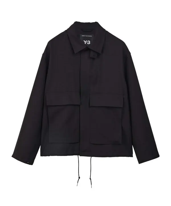 Y3 Cropped Collared Overshirt Jacket