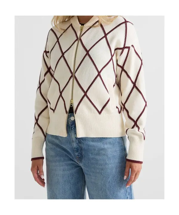 Varley Long Sleeve Zip Up Knit Top