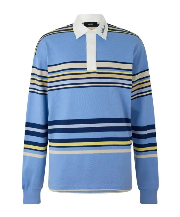Amiri Striped Polo Shirt - Blue