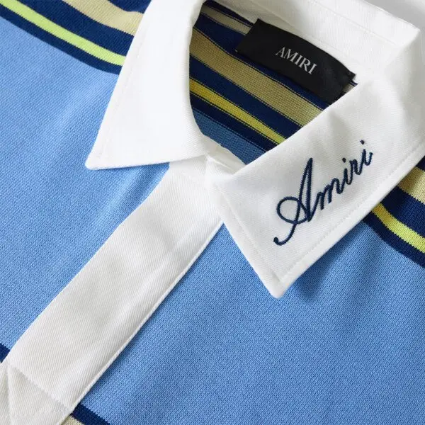 Amiri Striped Polo Shirt - Blue