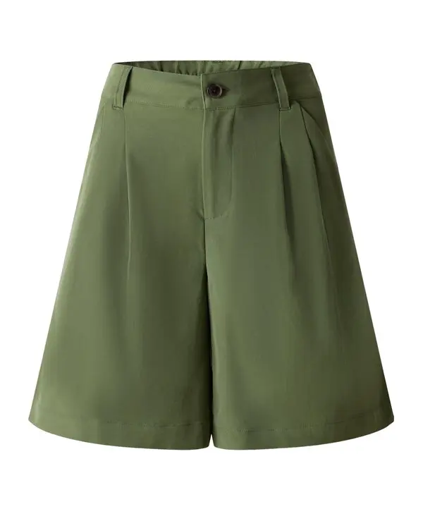 Varley Twill Cotton Pleated Shorts
