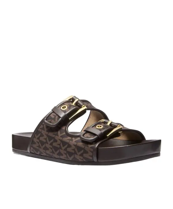 Michael Kors Buckled Logo Slides