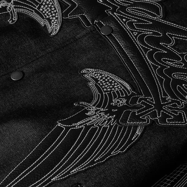 Off-White Varsity Jacket With Embroidered Details