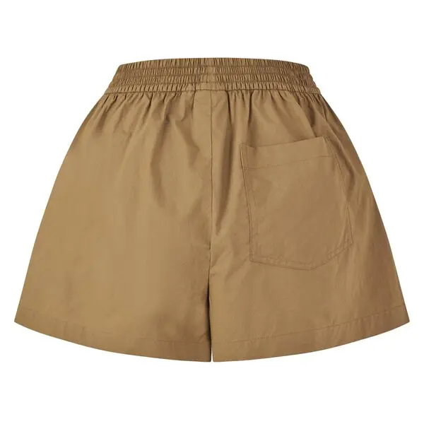 Varley Elasticated Waist Shorts With Back Patch Pocket - Brown