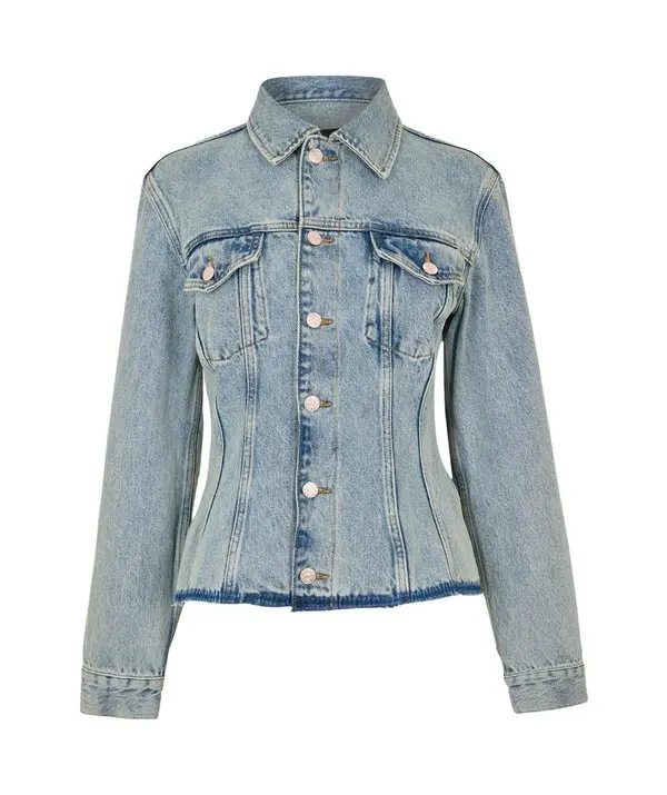7 For All Mankind Collared Long Sleeve Denim Jacket