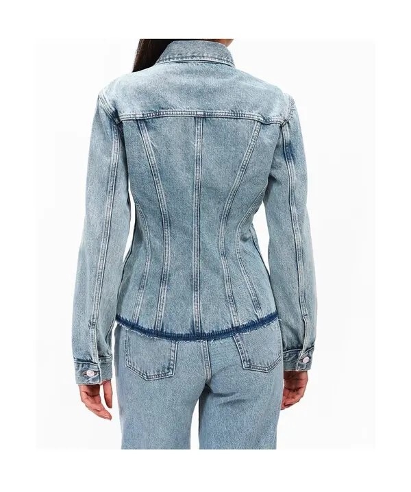 7 For All Mankind Collared Long Sleeve Denim Jacket