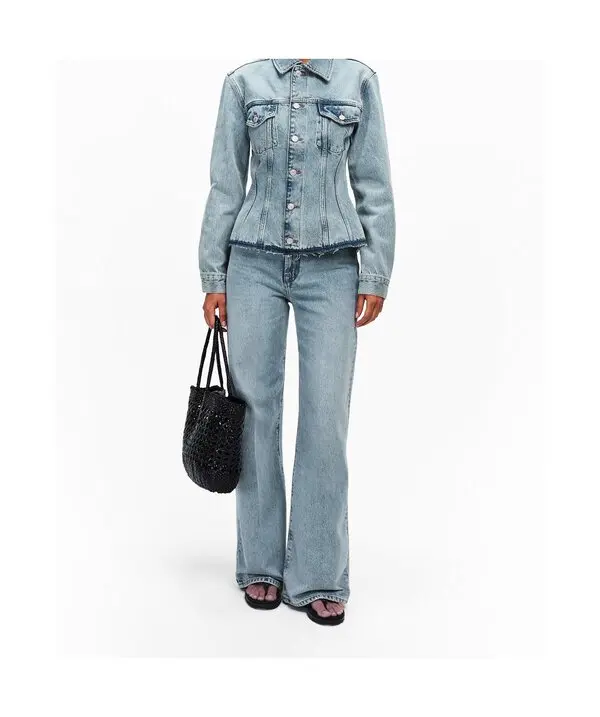 7 For All Mankind Collared Long Sleeve Denim Jacket