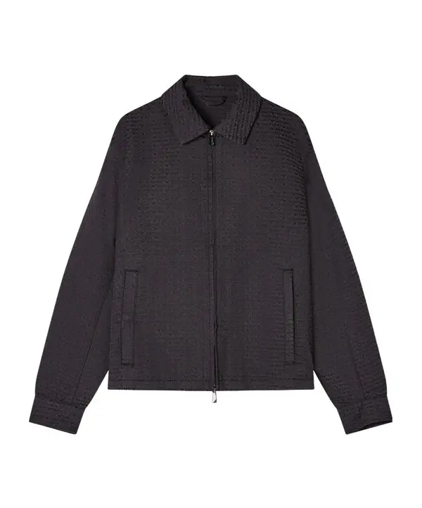 Emporio Armani Textured Zip-up Blouson Jacket