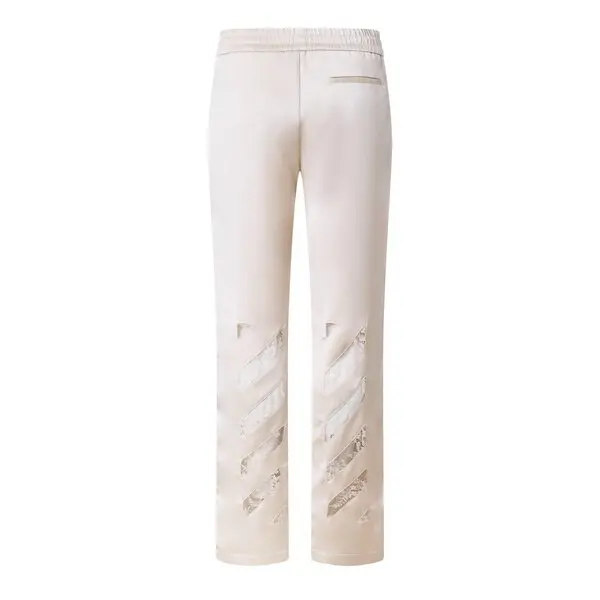 Off-White Straight-leg Sweatpants With Lace Detailing
