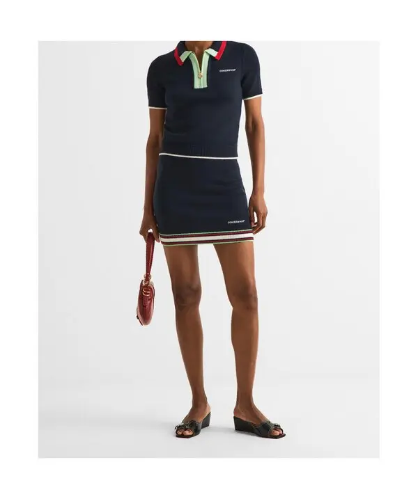 Casablanca Knit Logo Detail Mini Skirt