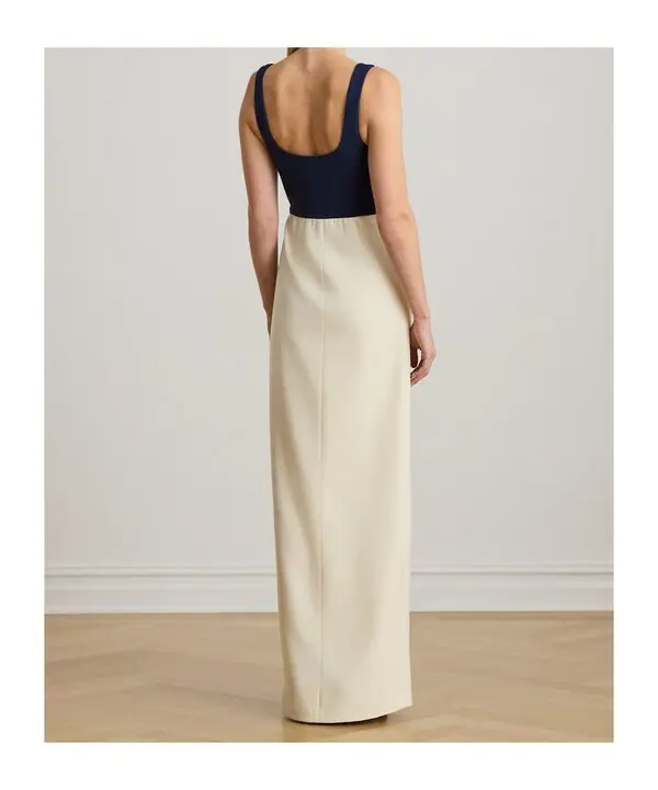 Ralph Lauren Twist-detail Two-tone Maxi Dress