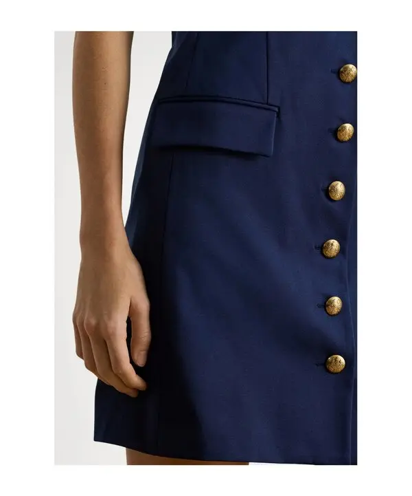 Ralph Lauren Sleeveless Square Neck Button-up Dress