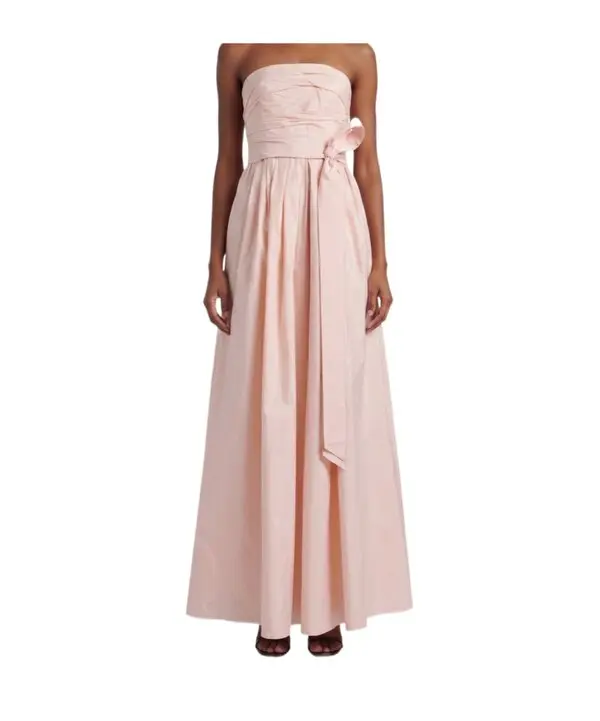 Max Mara Strapless Pleated Gown