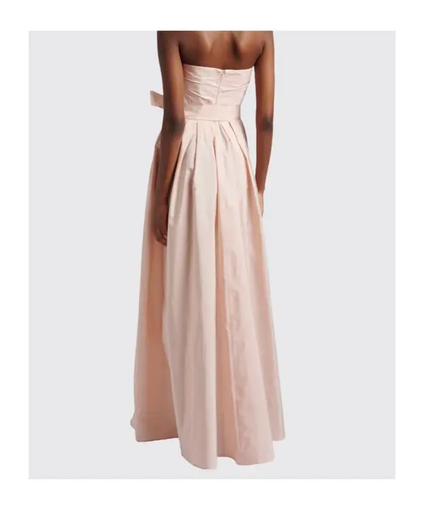 Max Mara Strapless Pleated Gown